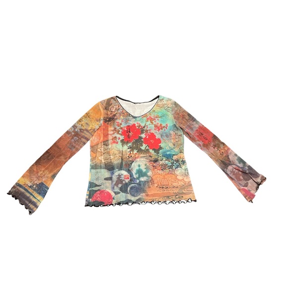 Yukiko | Tops | Cutest Japanese Style Top Sheer Sleeves | Poshmark